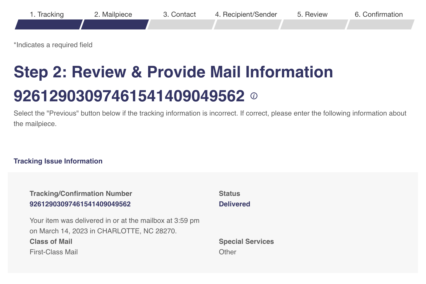 Missing Mail
